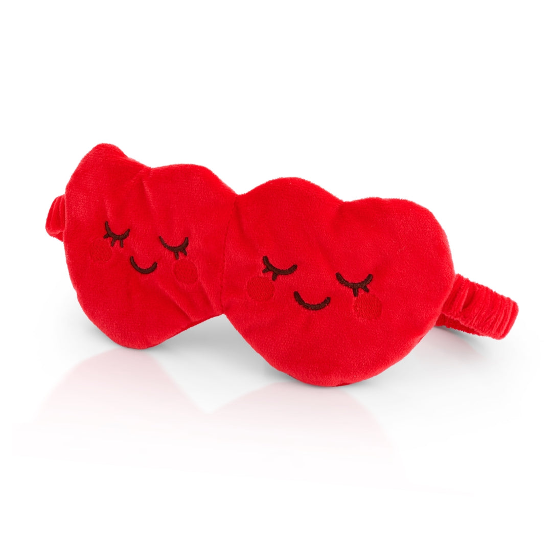 Red Hearts Plush Sleep Mask | Cute Novelty Sleep Mask | SMUG.