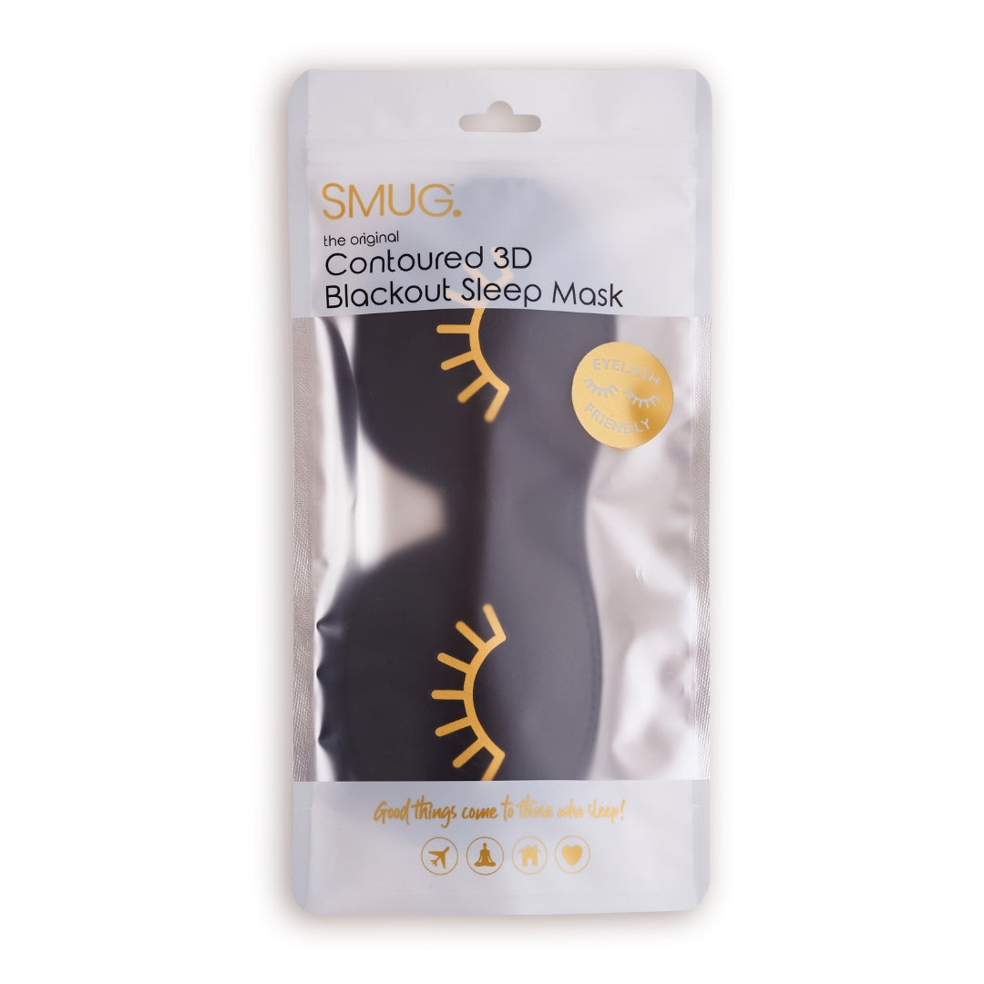 Contoured 3D Blackout Sleep Mask | Black Wink Print | SMUG.