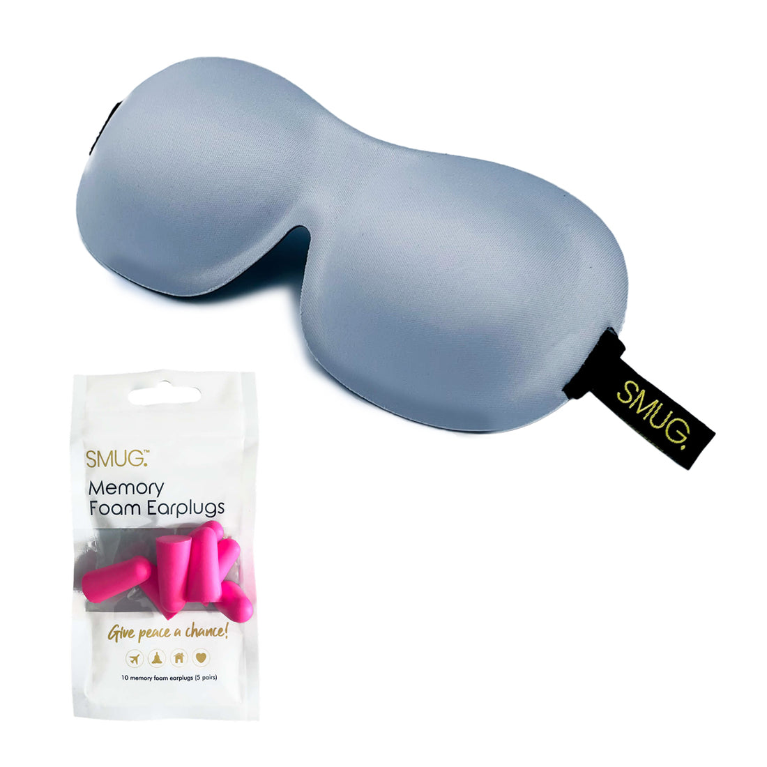 Contoured 3D Blackout Sleep Mask | Grey | SMUG.