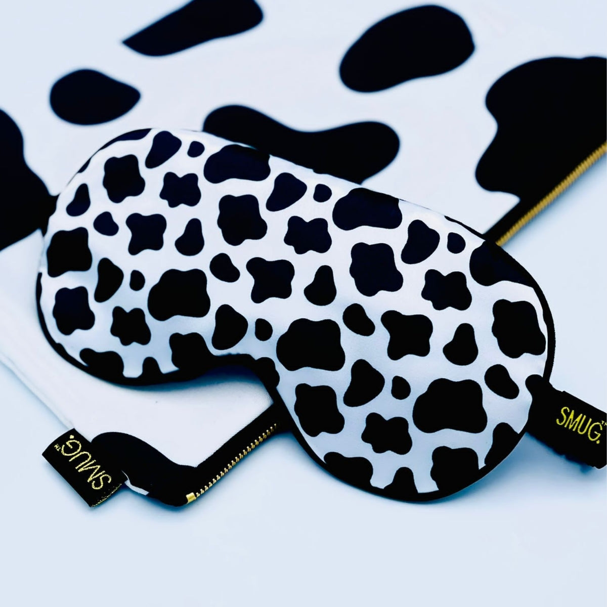 Satin Sleep Masks | Cow Print | Black & White | SMUG.